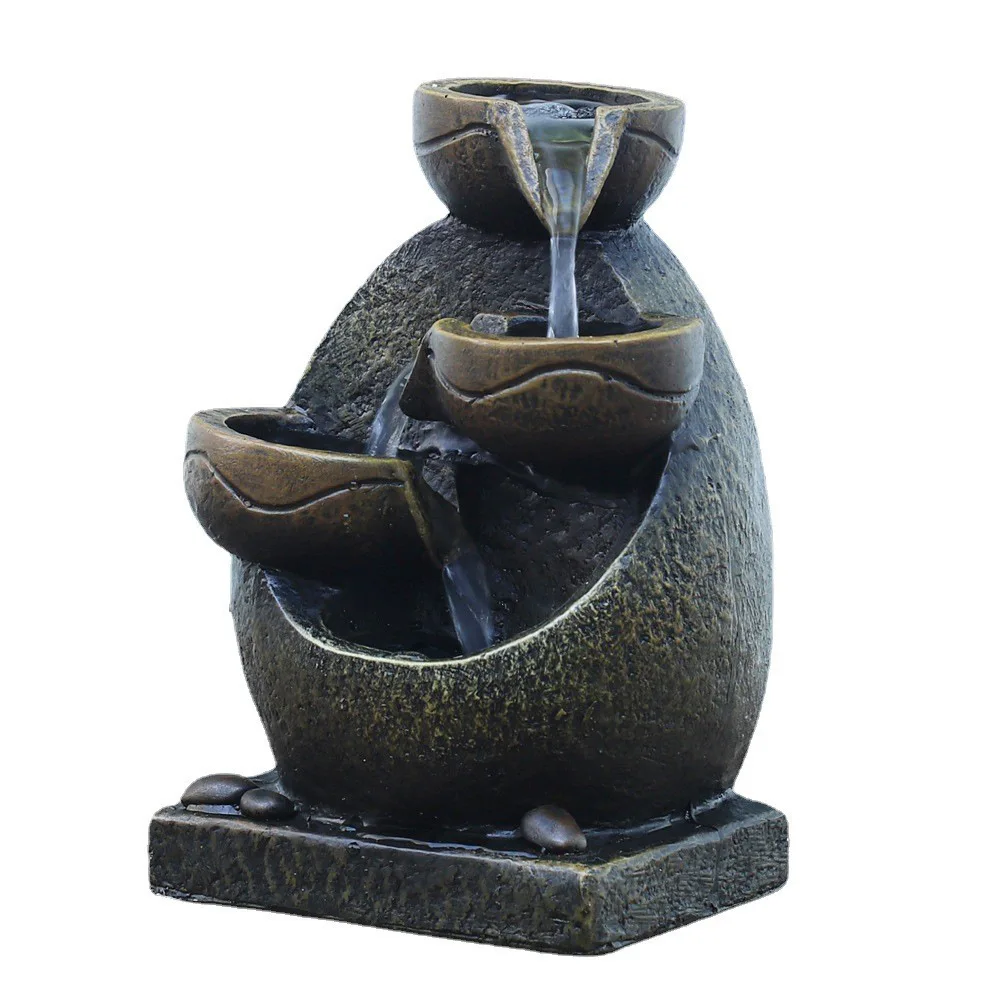 Mini Tabletop Water Fountain 4 Step Indoor Waterfall Feature - Quiet ...