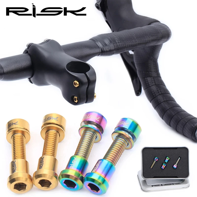 RISK Bike Carbon Handle Stem Rear Bolts Set M5x18mm Titanium Alloy MTB ...