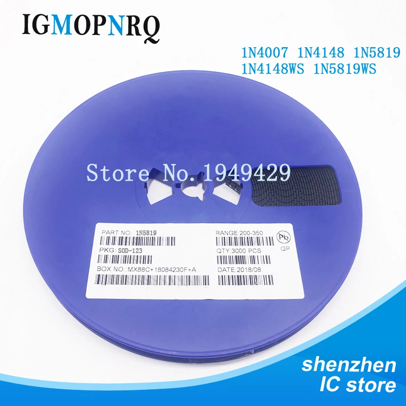 3000pcs-SMD-diode-0805-SOD-123-1N5819-1N4148-1N4007-SOD123-SOD-323-1206 ...