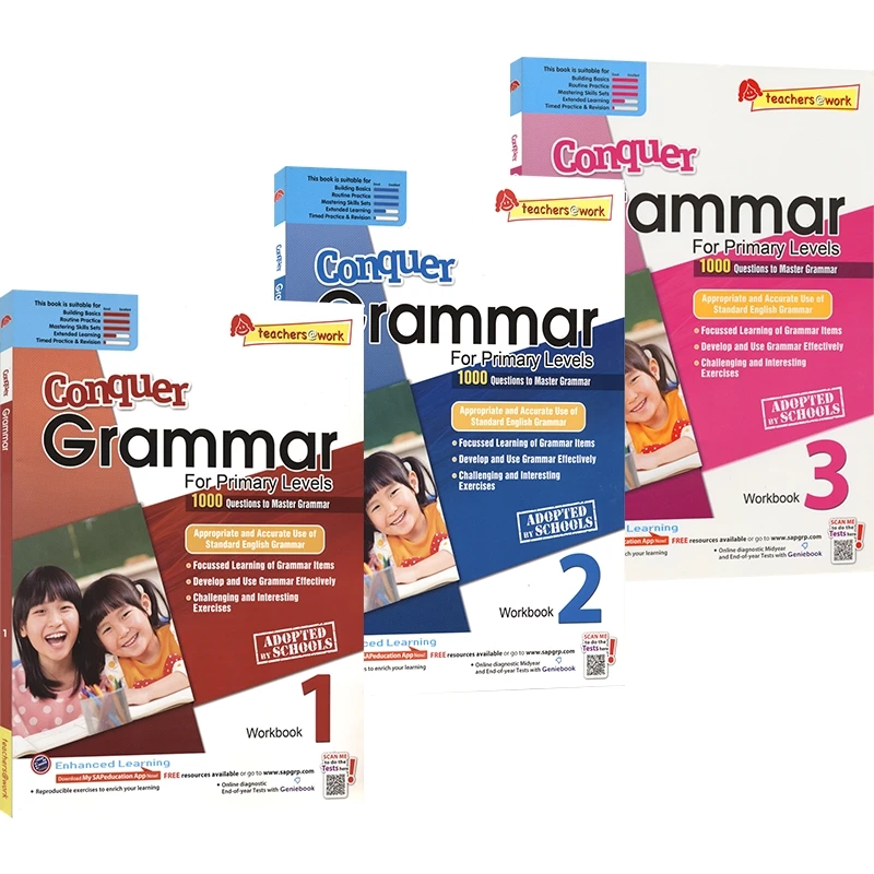 Pcs/Set SAP Conquer Grammar Workbook Grade 1-6 English, 06/03/2024
