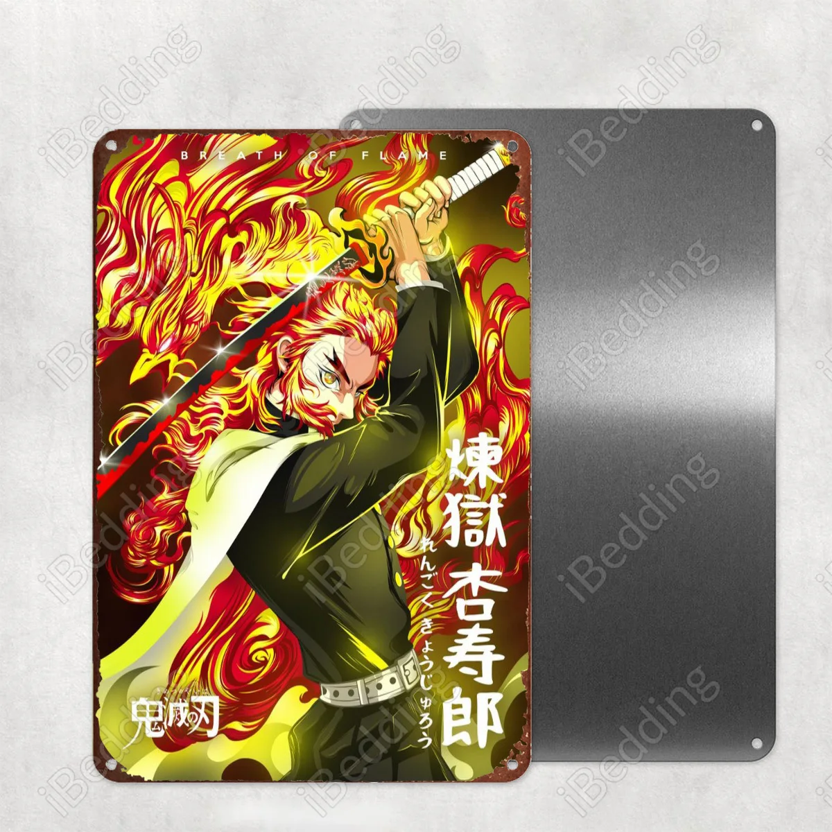 Anime Demon Slayer Rengoku Metal Poster Sign Home Bar Decoration Iron ...