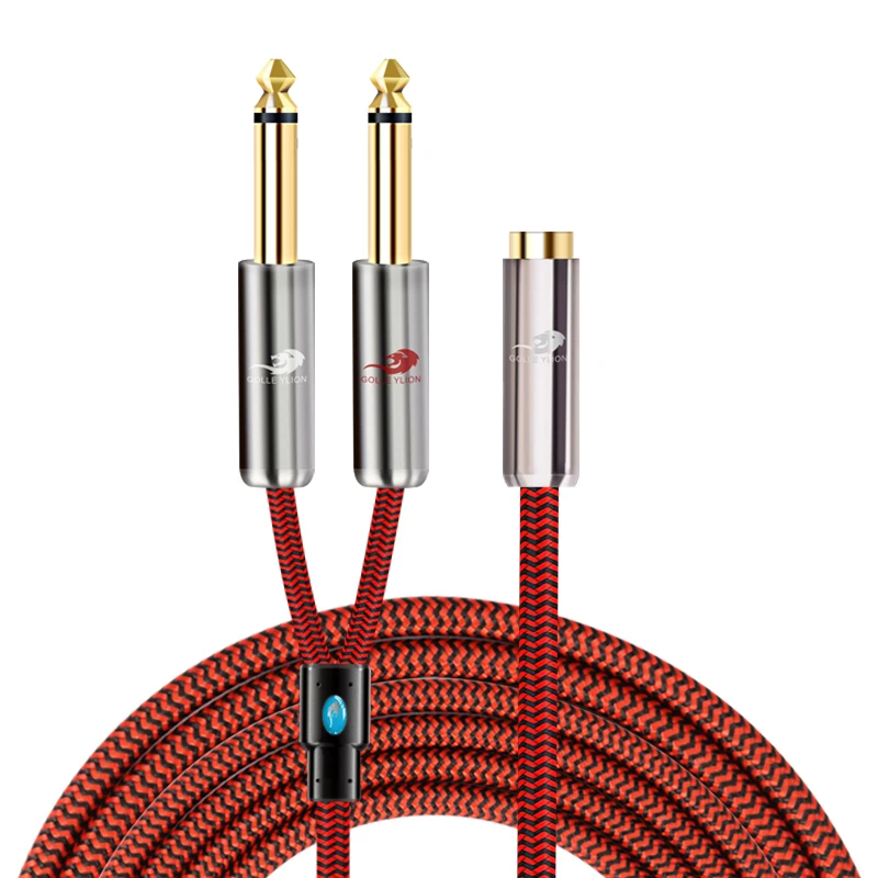 Hifi-OFC-Audio-Cable-Mini-Jack-3-5mm-Female-to-Dual-6-35mm-PC-Headphone ...
