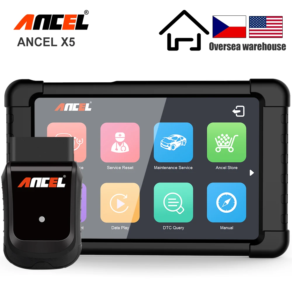 ANCEL, X5 OBD2 escáner WIFI ABS SRS aceite EPB DPF restablecer sistemas ...