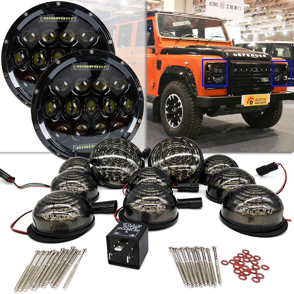 Dot-Emark-Voor-Land-Rover-Defender-7Inch-Led-Koplampen-10Pcs-Led ...