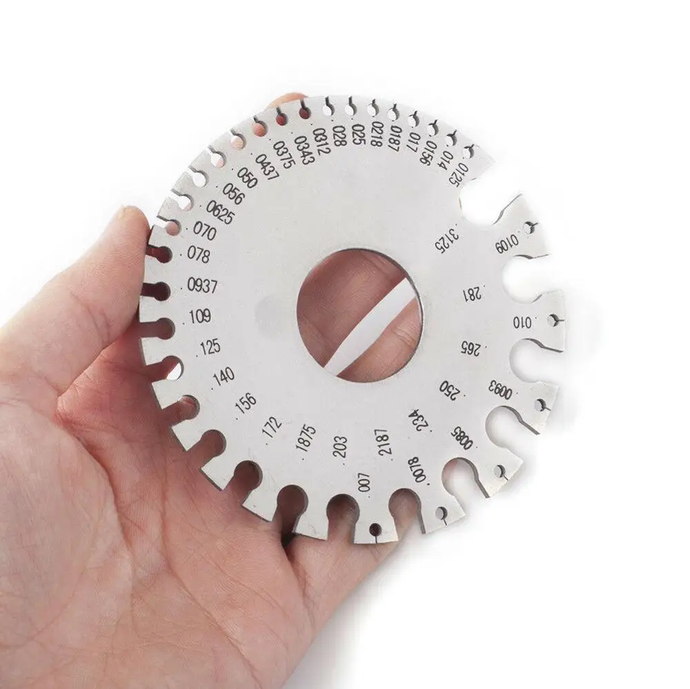0-36 Round Awg Swg Wire Gauge Stainless Steel Thickness Measuring Sheet ...