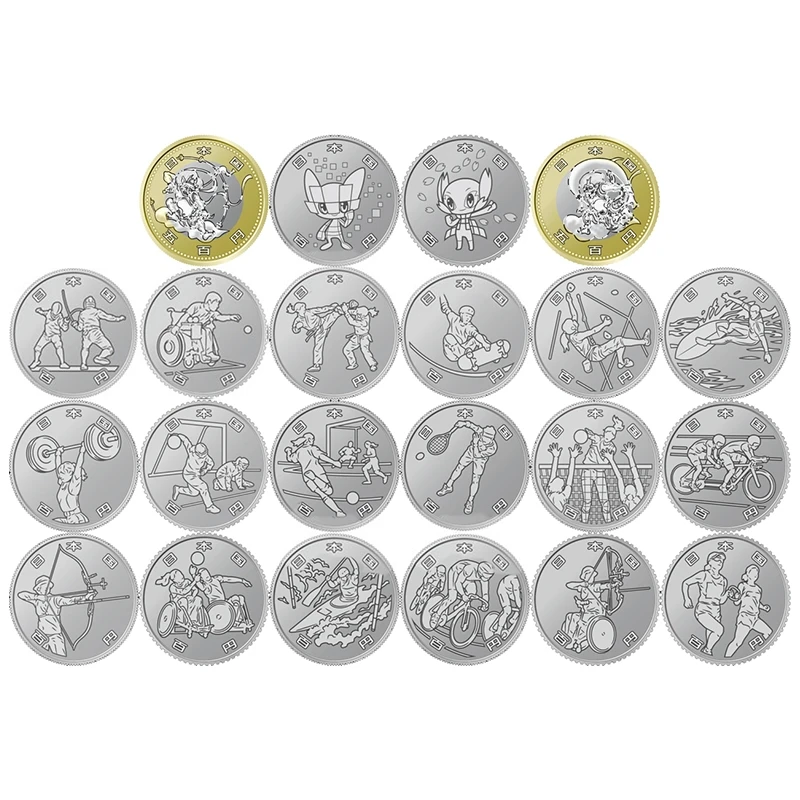 Set-22-Pcs-Japan-Tokyo-Games-100-500-Yuan-Commemorative-Coins-2018-2020 ...