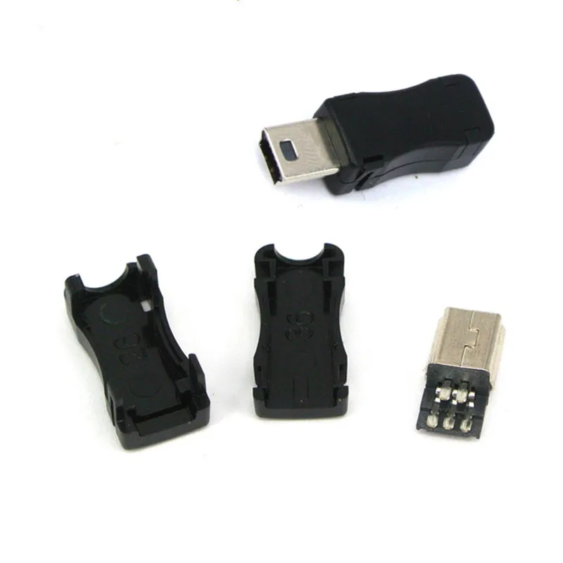100-conjuntos-mini-usb-5-pinos-macho-tomada-conector-com-capa-de-pl ...
