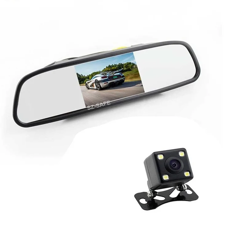 Sistem-Parkir-Otomatis-Monitor-Kaca-Spion-Mobil-4-3-Inci-dengan-Kamera ...