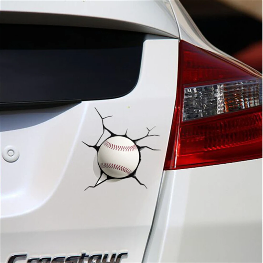 3D Car Sticker Baseball Hit Window Cars Auto Motorcycle Bumper Window ...