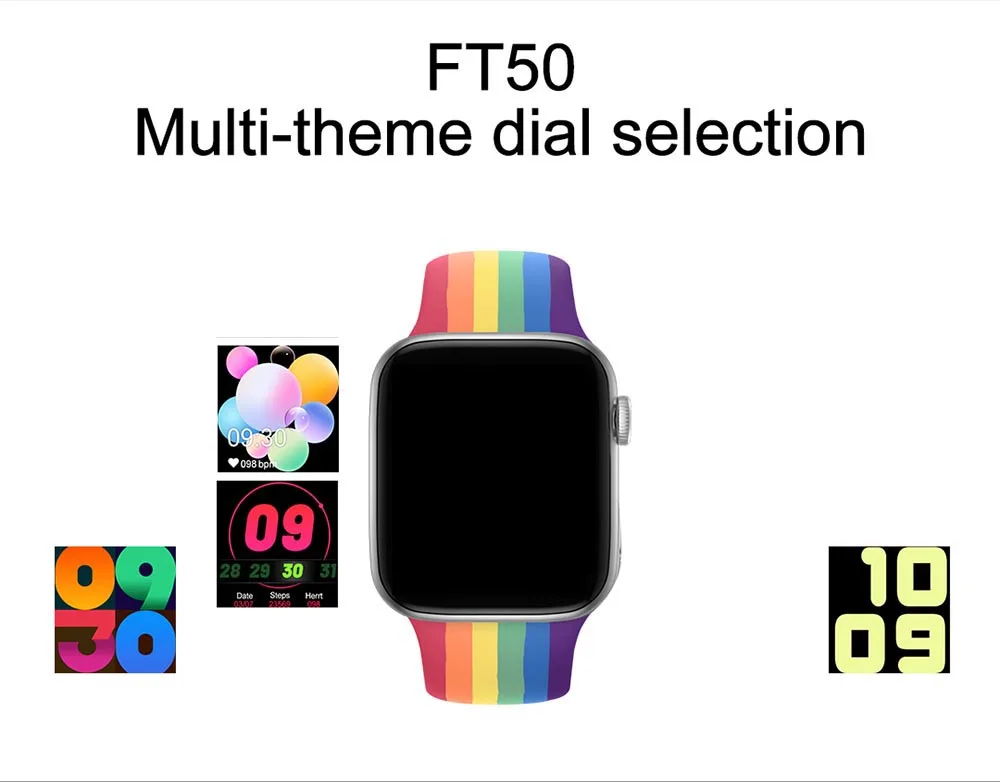 FT50 Smart Watch Inch Full Touch Screen Bluetooth Call Push ...