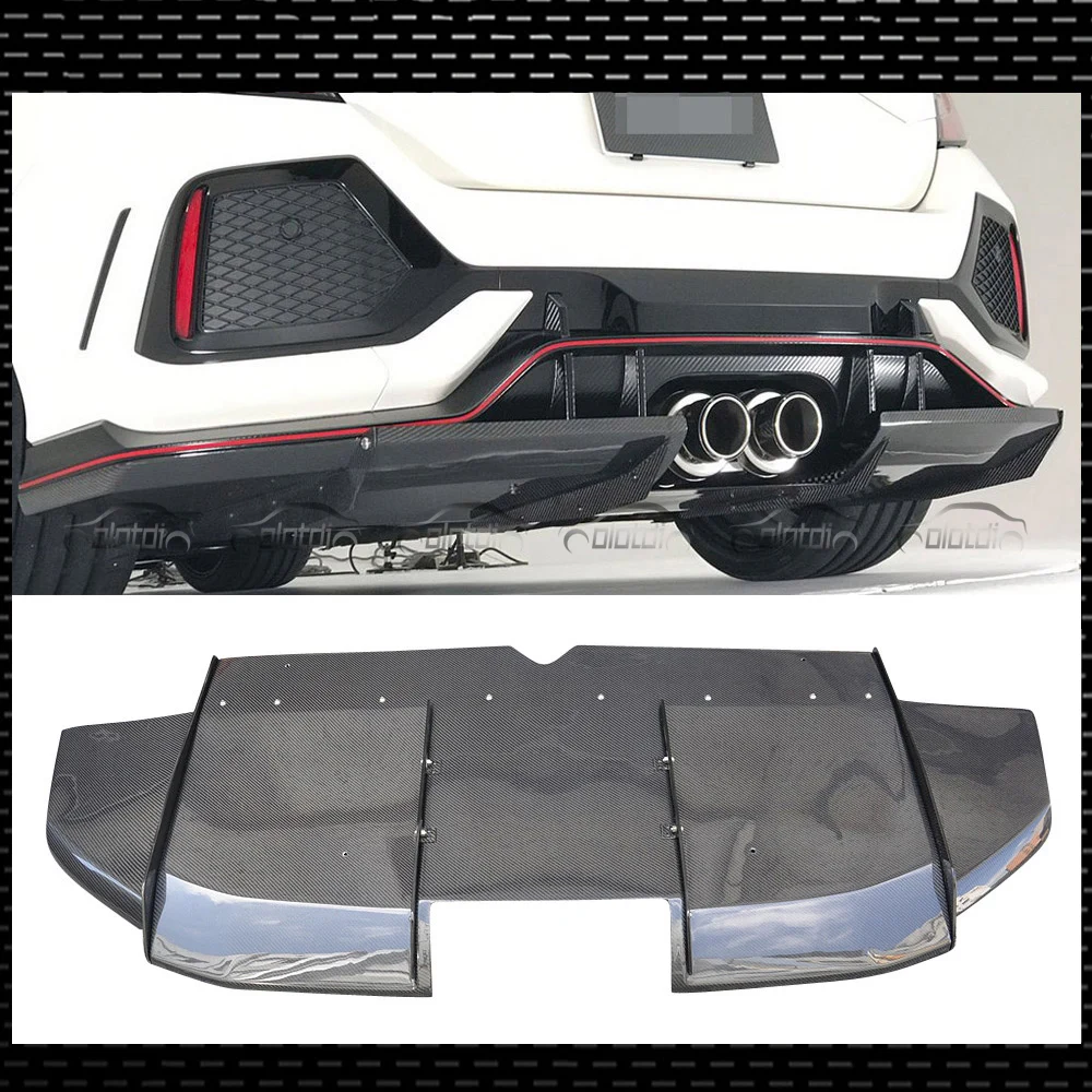 Carbon Fiber Rear Bumper Lip Under Tray For Honda CIVIC 10TH TYPE R FK8 ...