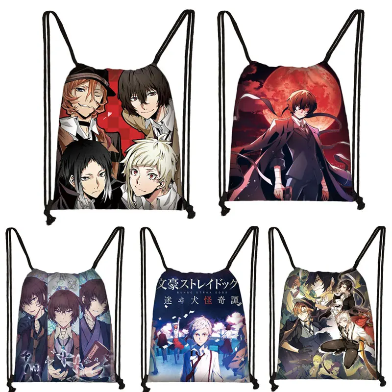 Anime Bungou Stray Dogs drawstring bag boys girls fashion storage bags ...