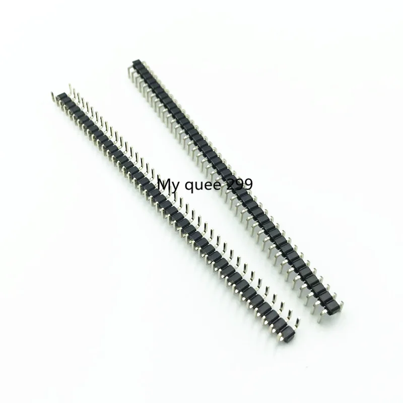 Pin header U-shaped pin header 2.54mm pitch 1*40P 40-pin Black plastic ...