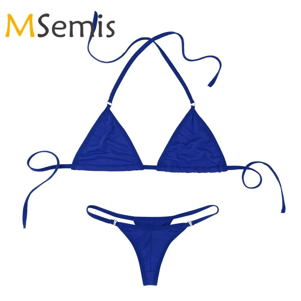 Mini Bikini Femmes Maillots De Bain Licou Cou Mini Soutien Gorge Haut