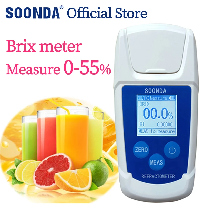 Digital Brix Meter Refractometer Fruit Juice Drinks Sprite Beverage ...