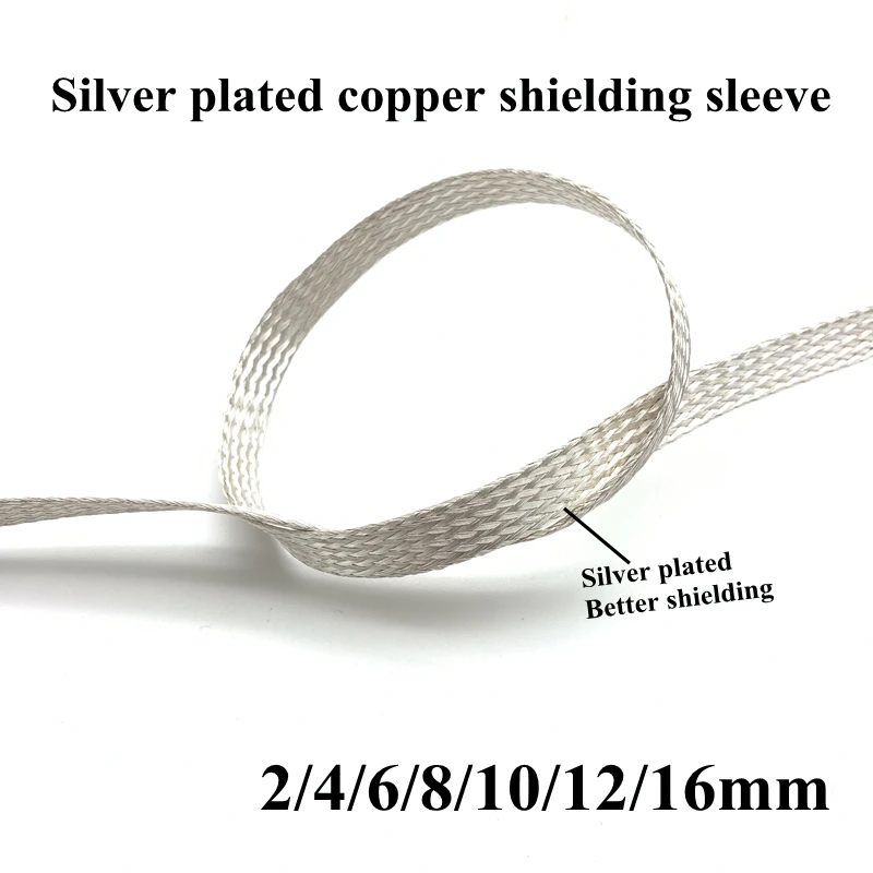 Silver-Plated-Copper-Shielding-Sleeve-2-4-6-8-mm-Telescopic-Braided-Net ...