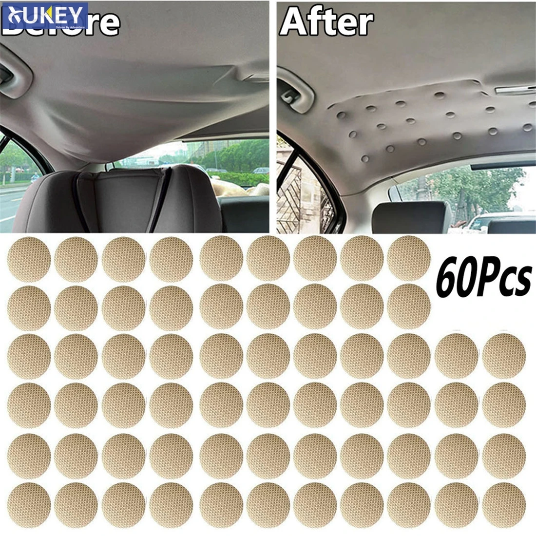 60 Pcs Diy Roof Lining Repair Kit Fix Sagging Headliner Pin Buckle ...