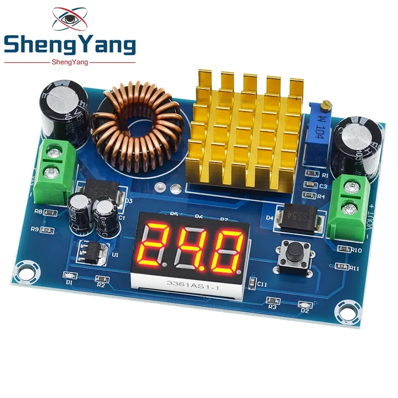 DC 3V-35V To DC 5V-45V Boost Module Digital Voltmeter DC-DC Step Up ...