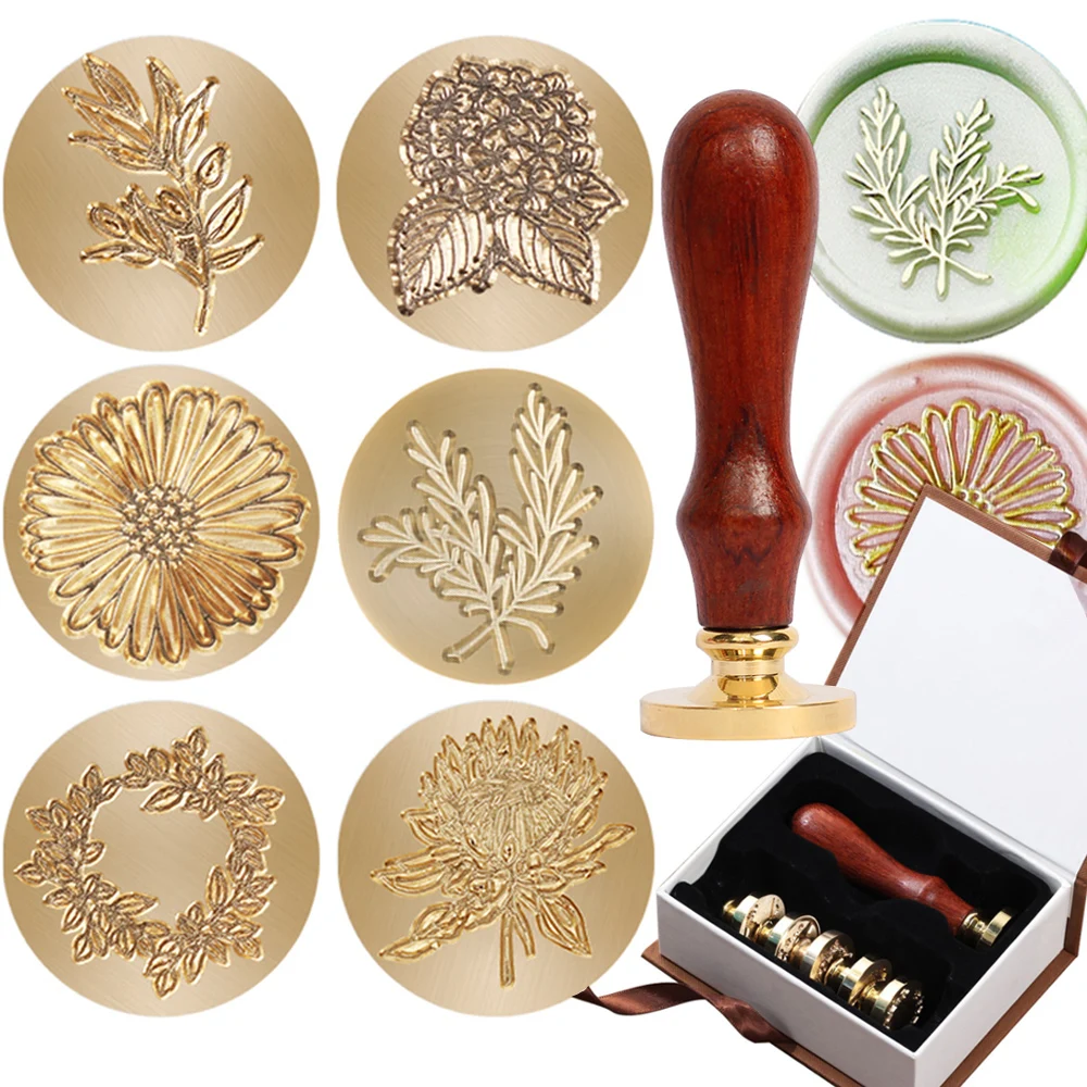 6pc Standard Stamp Suit Replaceable Plant Sealing Wax Diversiform ...