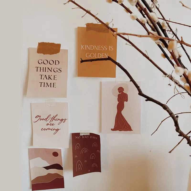 Ins Style Art Painting Wallpaper Sticker Soft Decoration Hand Account ...