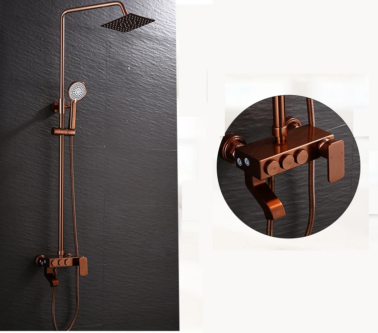 Shower taps bathroom Space aluminum rose golden bath shower faucet bathroom vintage shower ...