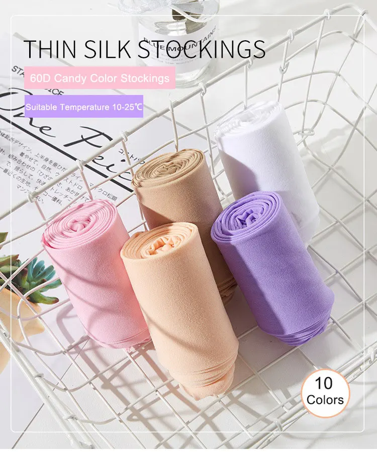 Collant,Collants colorés en velours mat pour femmes, grande taille 60D ...