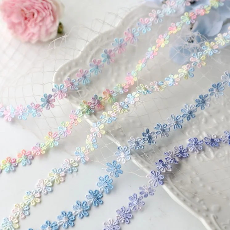 2 Yards Floral Lace Fabirc Ribbon Embroidered Flower Lace Trim DIY ...