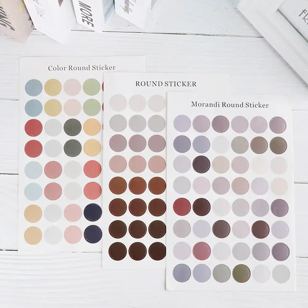 4 Gradient Color Palette Circle Square Index Sticker Calendar Remarks ...