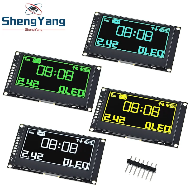 Shengyang White Yellow 2.42" 2.42 Inch Lcd Screen 128x64 Oled Display ...