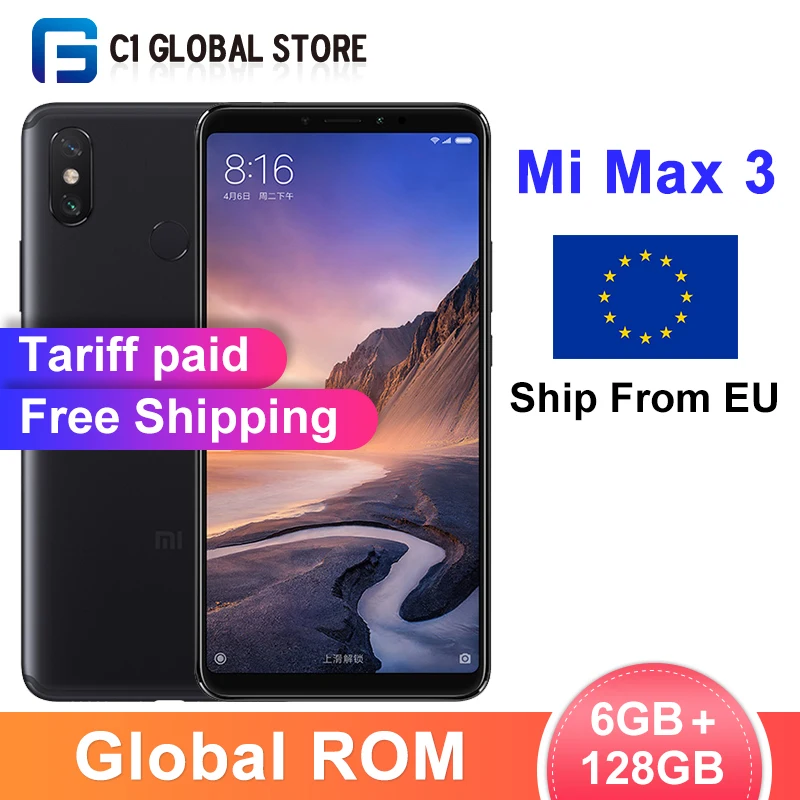 Original Global Rom Xiaomi Mi Max 3 6gb 128gb Mobile Phone Snapdragon ...