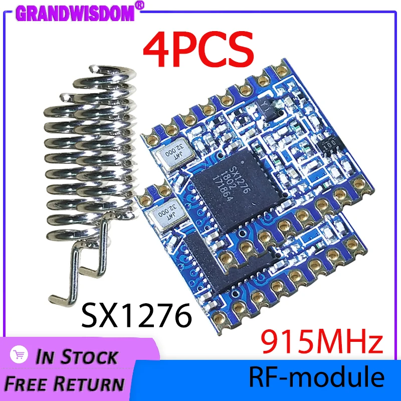 4PCS 915MHz RF LoRa module SX1276 chip super low power Long-Distance ...