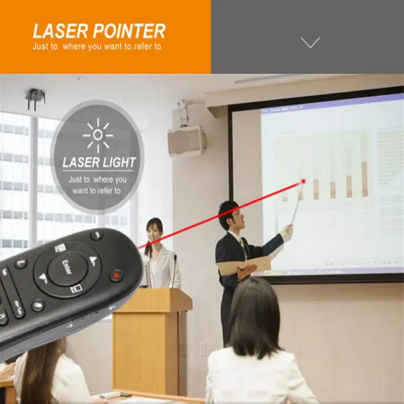 Laserlight Presenter Pointer Air Mouse 2.4G RF Wireless Remote Control ...
