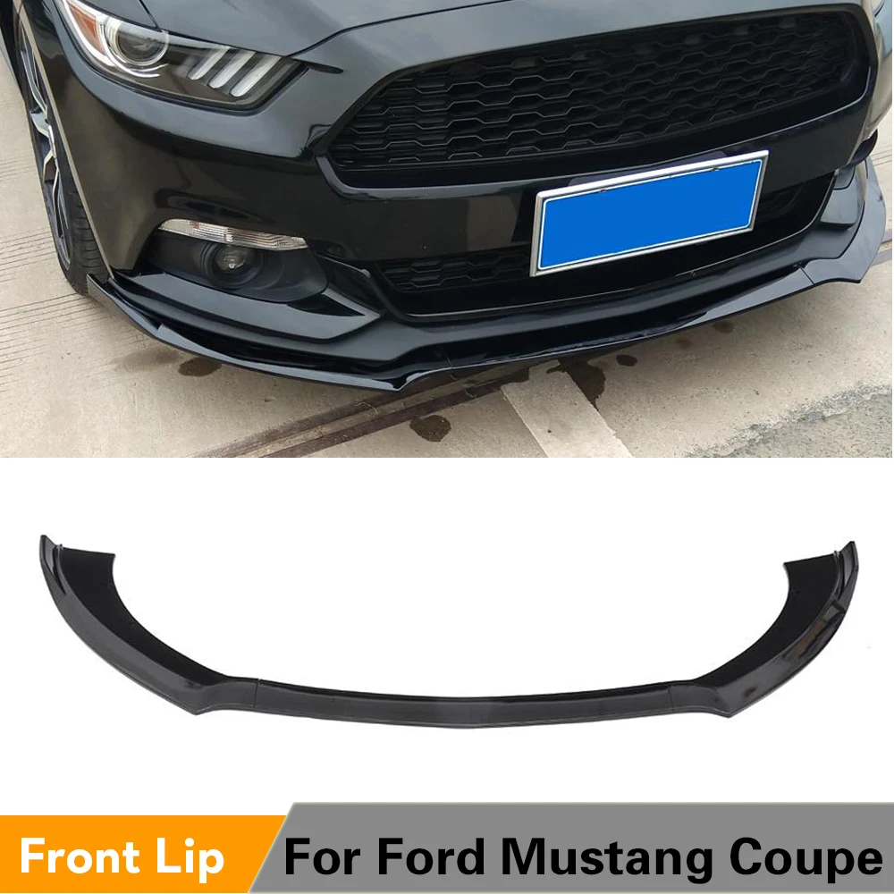 Abs Matte Blak Glossy Black Front Bumper Lip Spoiler Splitters For Ford ...