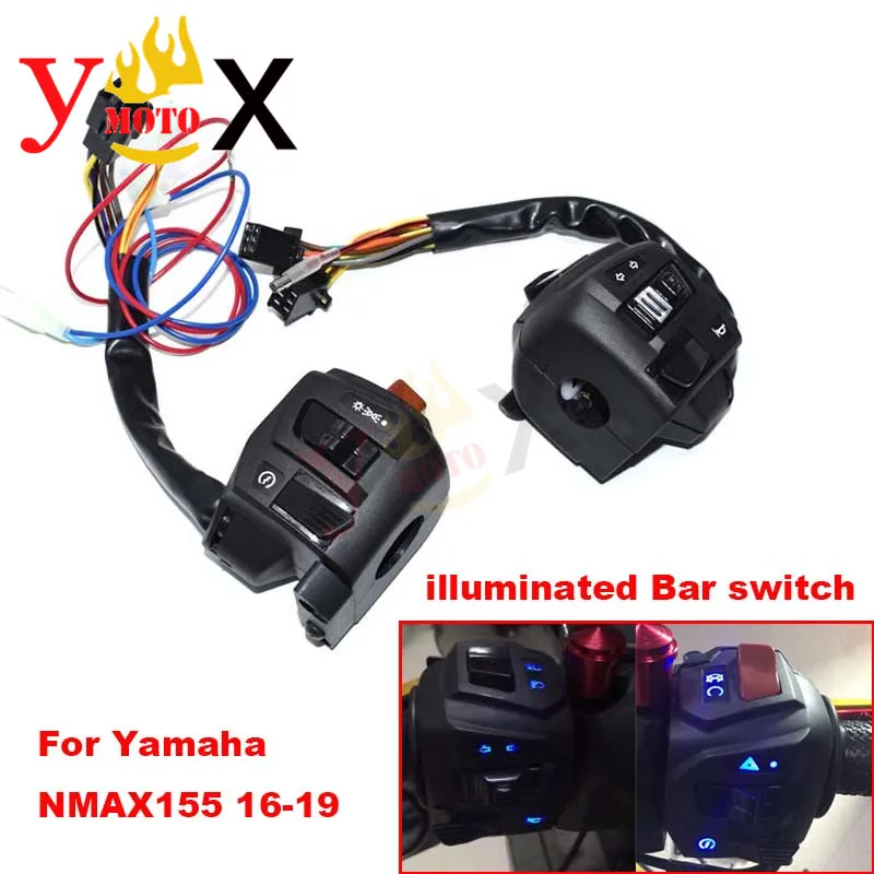 Nmax155 Scooter Illuminated Handle Bar Switch Controls Assembly ...