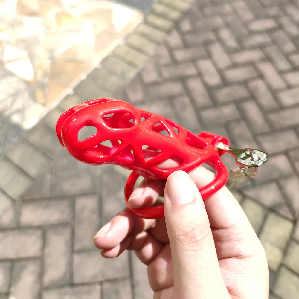 COCKRING,S Cage 46mm Ring--Rouge Sissy Chasteté Cage de Coq Mâle ...