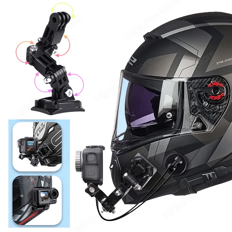Helmet Strap Mount For Gopro Hero 10 9 8 7 6 5 4 3 Motorcycle Yi Osmo ...