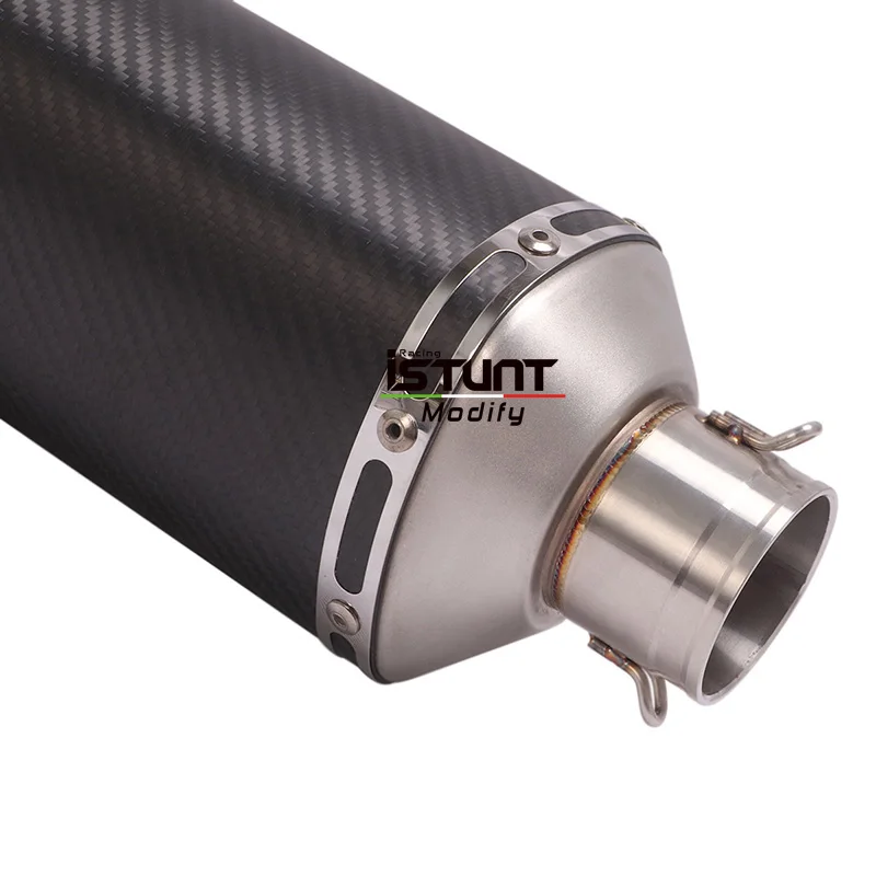 マフラー ユニバーサル51mmオートバイの排気パイプマフラーシルプオンステンレスフルブラック Universal Silp-on Exhaust Black Pipe Full Muffler ...