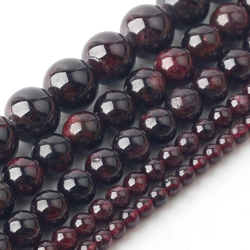 Wholesale Fine Aaa+ Natural Garnet Round Stone Beads For Jewelry Making ...