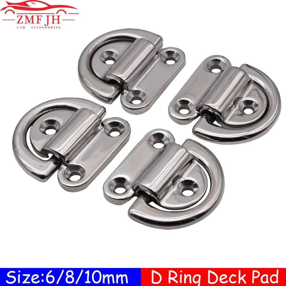 4PCS-316-Stainless-Steel-D-ring-Deck-Folding-Pad-Eye-Lashing-Tie-Down ...