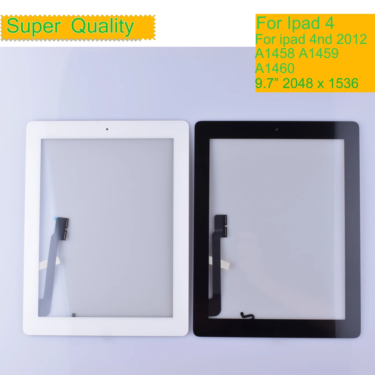 10Pcs/Lot For iPad 4 Touch Screen Digitizer A1458 A1459 A1460 LCD Panel ...