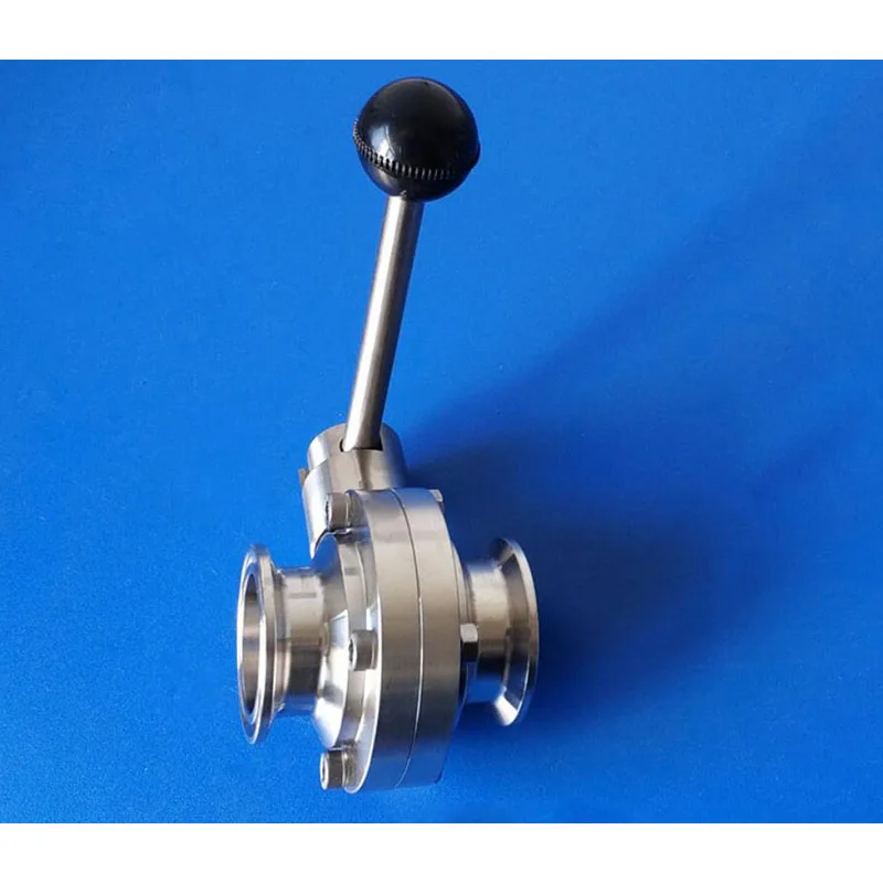 2-51mm-Butterfly-Valve-SS304-Stainless-Steel-Sanitary-2-Tri-Clamp-Flow ...