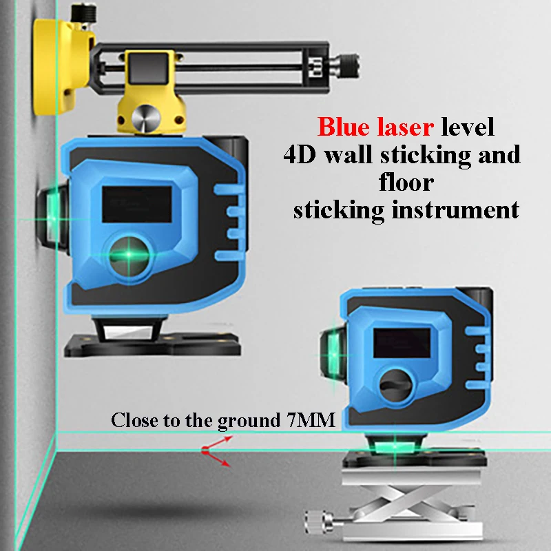 블루 레이 360 수직 및 수평 셀프 레벨링 크로스 레이저 레벨 자동 셀프 레벨링 레이저 가이드 크로스 라인 레이저 셀프 레벨링 레이저 레벨 충전식 배터리레이저 포인터 건설