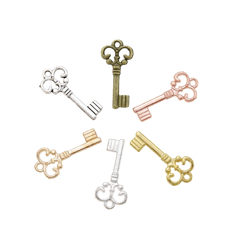 New Arrival 75 pcs/lot Alloy Charms Pendant key silver plated 21*10 mm ...