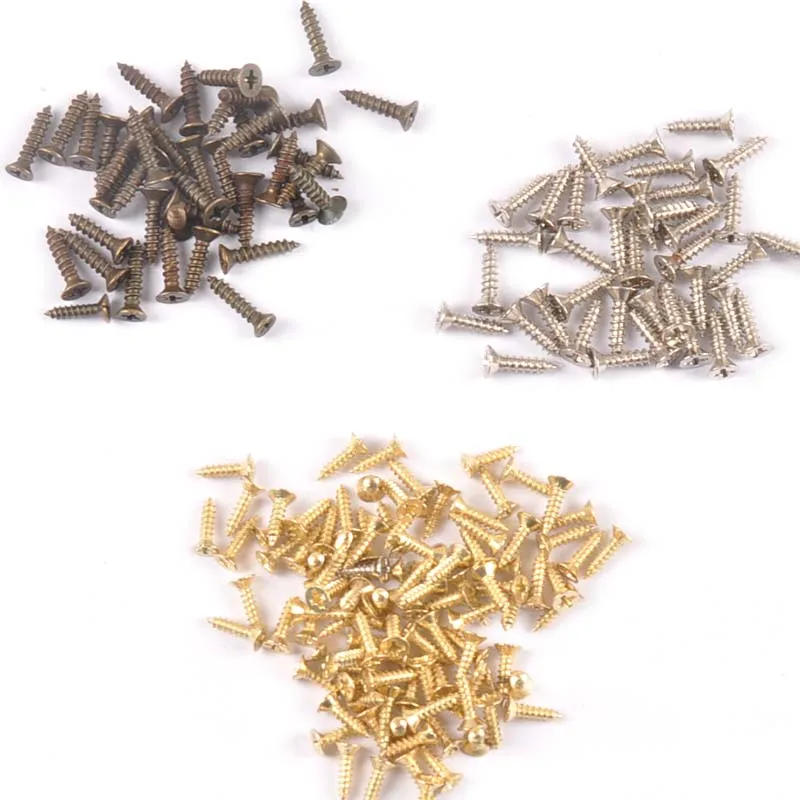 100Pcs-Bronze-silver-golden-Small-Screws-For-Carpenter-s-Furniture-Box ...