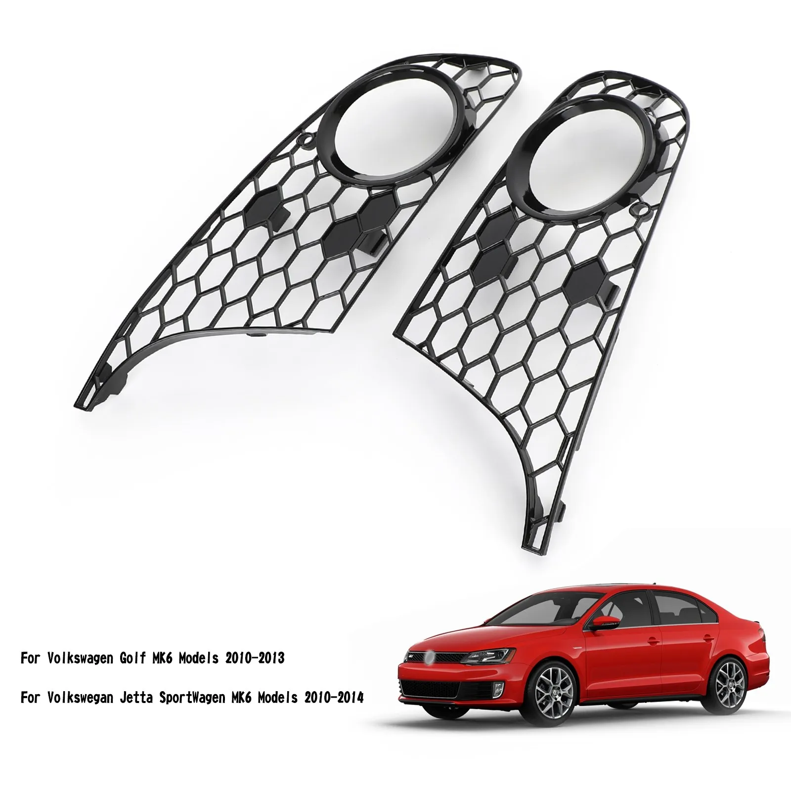 Areyourshop Black Honeycomb Front Lower Bumper Mesh Fog Light Grille ...