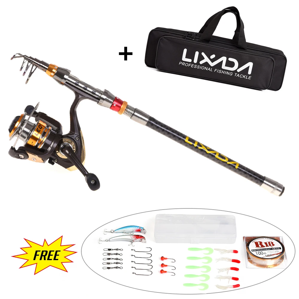 Lixada-Telescopic-Fishing-Rod-Reel-Combo-Kit-Carbon-Fiber-Fishing-Rod ...