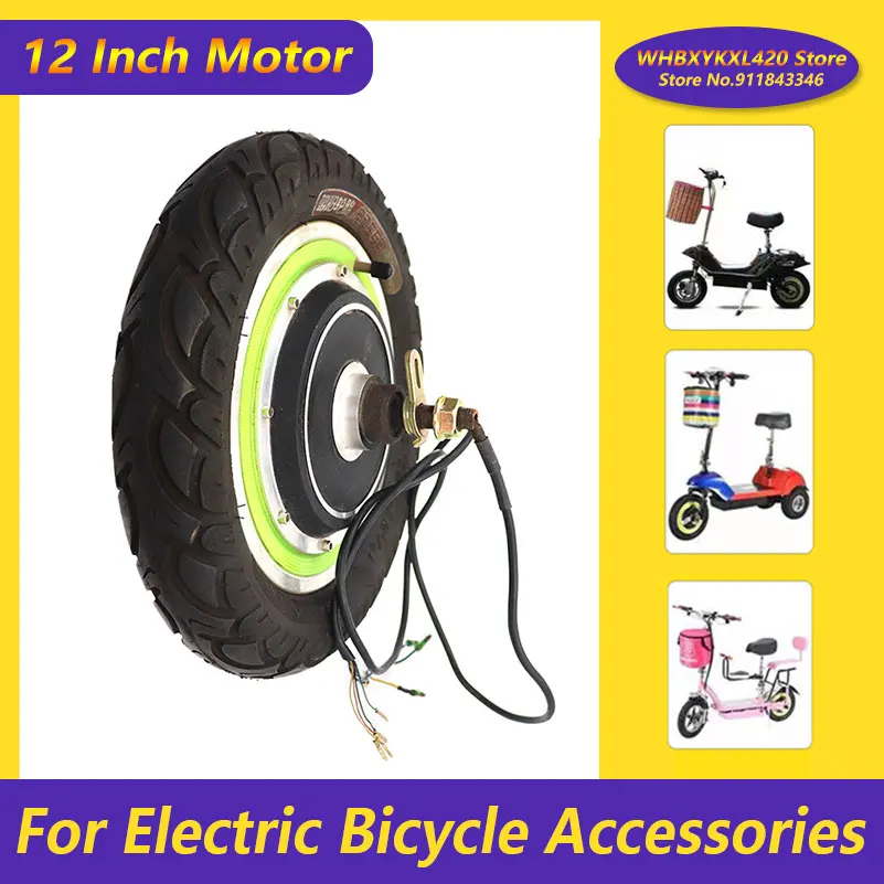 12 Inch Electric Bicycle Motor 24v 36v 48v 350w Brushless Non-gear Hub ...