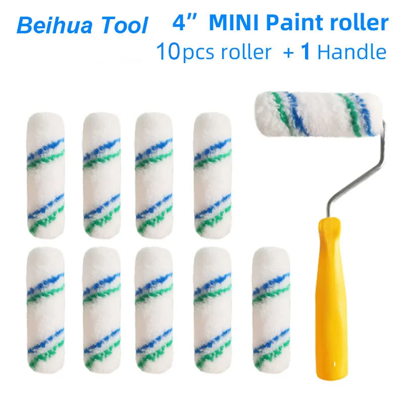 11PCS/set 4inch Paint Roller Brush 10cm Mini Roller kit Painting Tools ...