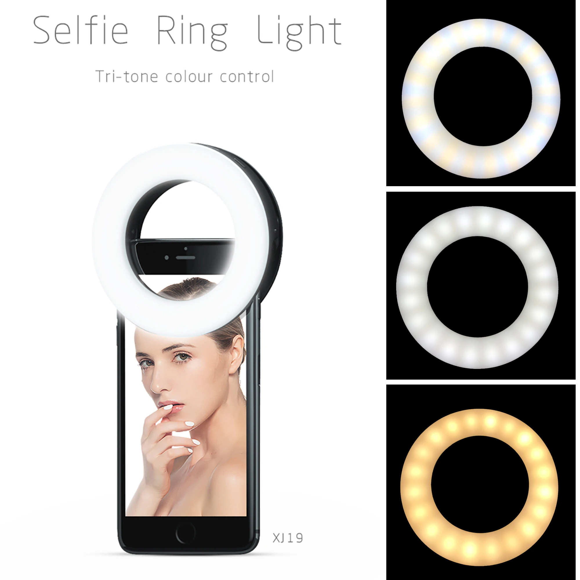Updated 3200K 6500K 40 LED Lamps Selfie Ring Light for iPhone Andriod ...