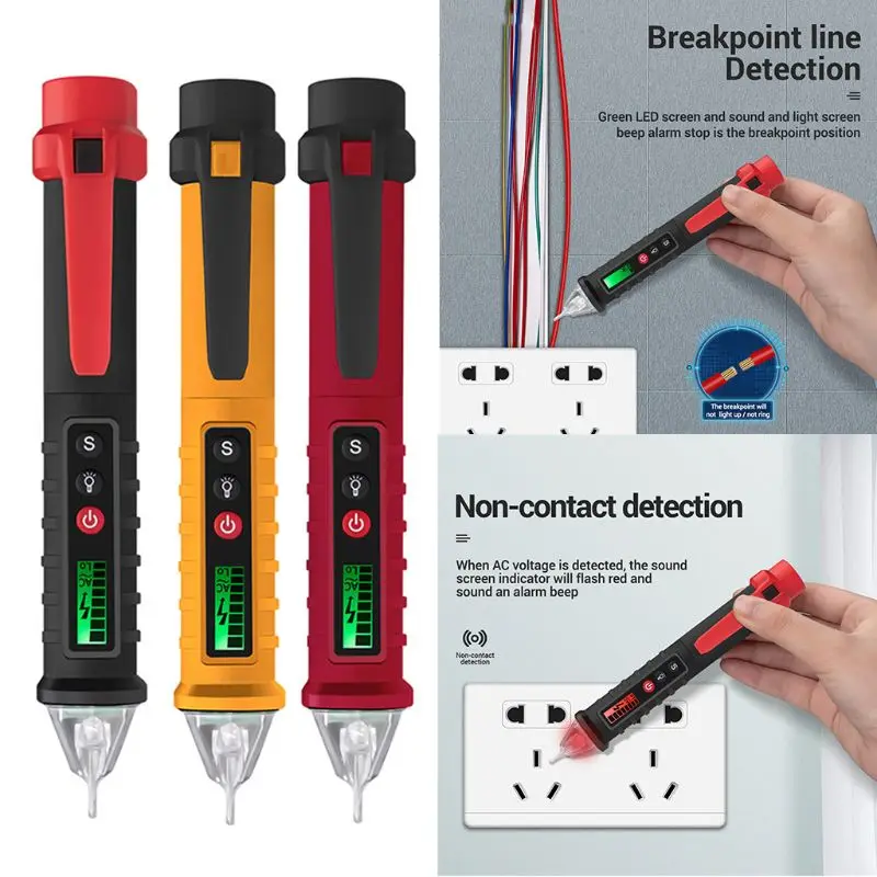 VC1010 Digital Voltage Detectors 12-1000V AC/DC Non-Contact Pen Tester ...